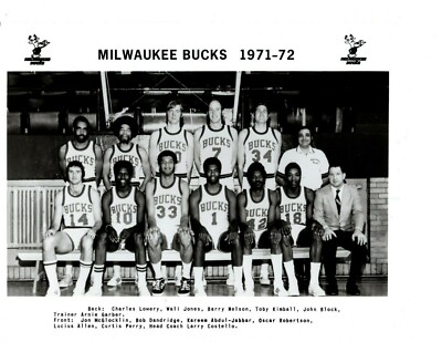 1971 1972 MILWAUKEE BUCKS 8X10 TEAM PHOTO ALCINDOR ROBERTSON HOF ...