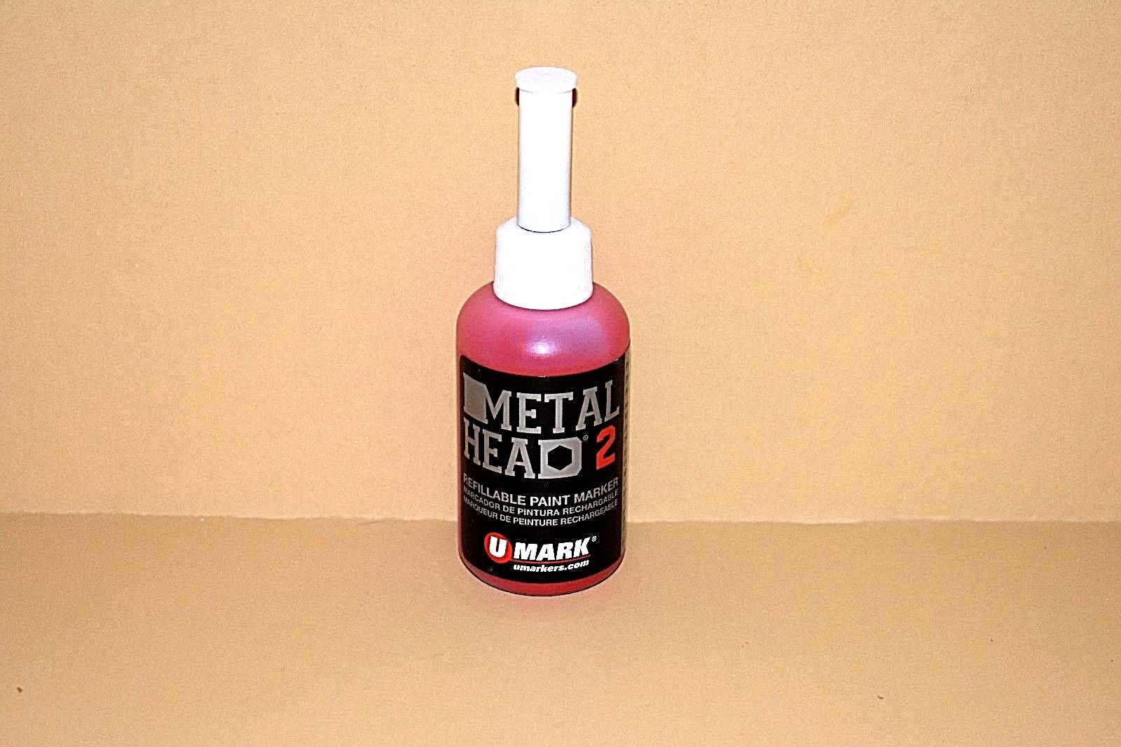 Metal Head2 Paint Marker 2 Oz Red Metal Marking Auto Salvage Concrete ...