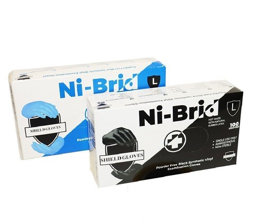 Ni-Brid Disposable Synthetic Vinyl Exam Gloves, 5 Mil, Choose: Color ...