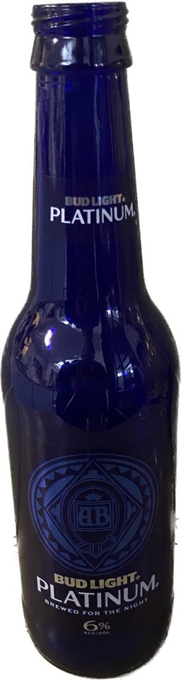 Empty Bud Light Platinum Cobalt Blue Beer Bottle 16 Oz. | eBay