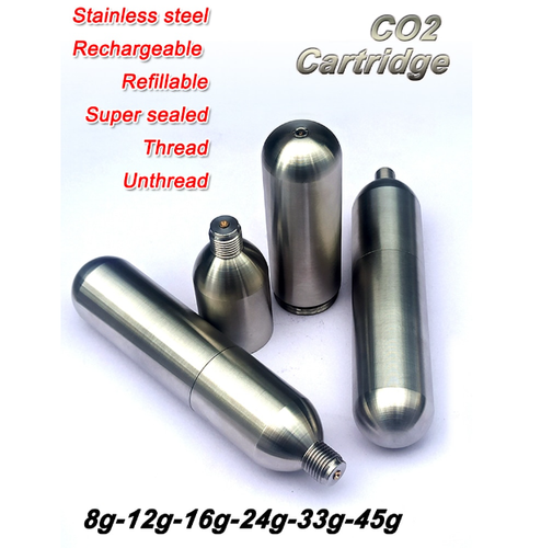 Refillable Co2 Cartridge 3/8-24UNF Threaded Soda Beer Airsoft Pistol ...