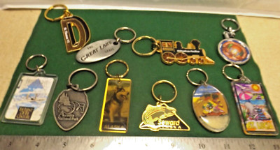 NEW 10 OLD STOCK KEY RINGS or KEY CHAINS DIFFERENT WORLD DESTINATIONS ...