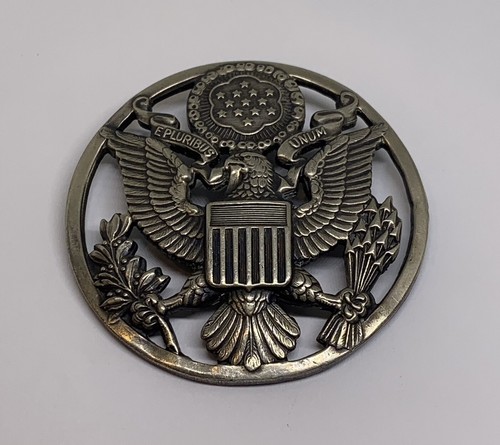 Vtg USAF Air Force Officer Military Enlisted Screw-Back Hat Cap Badge ...