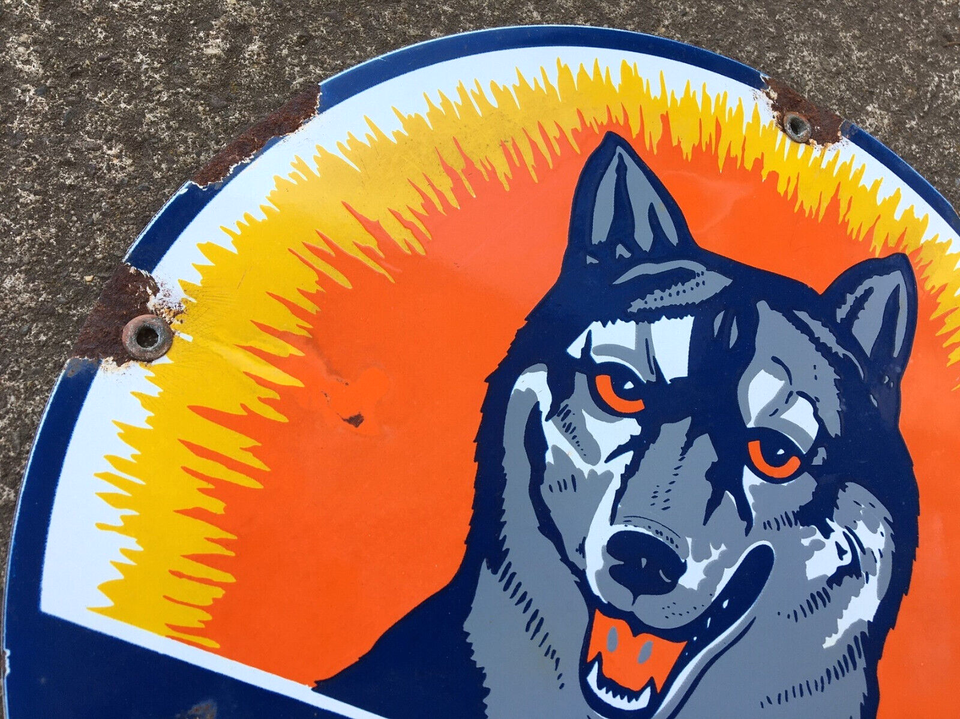 Husky Gasoline Metal Sign Porcelain Coated Sign LOWER PRICE | eBay UK