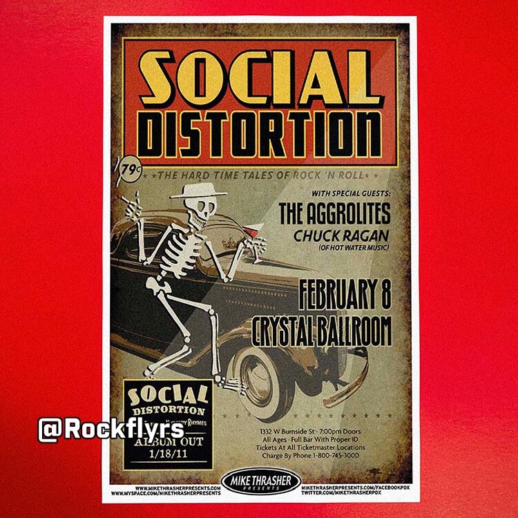 Social Distortion 2011 Original 11x17 Concert Street Poster. Portland ...