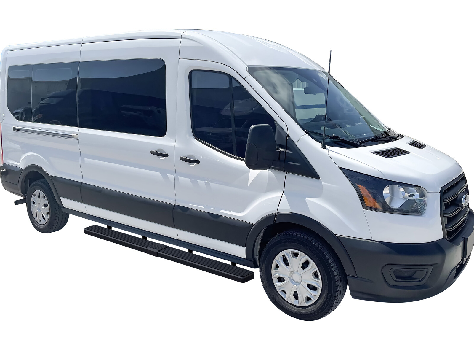 APS Running Boards 6 inches Matte Black Fit 15-26 Ford Transit Full ...