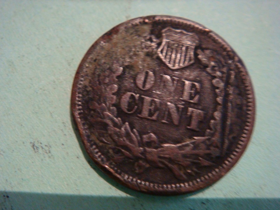 Corroded 1866 Indian Head Penny IHP in Good Condition - actual coin in ...