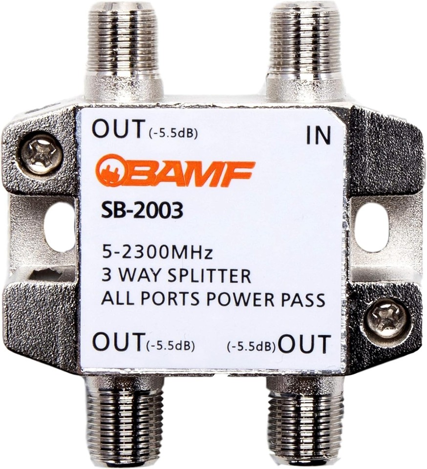 BAMF 3-Way Coax Cable Splitter Bi-Directional MoCA 5-2300MHz | eBay
