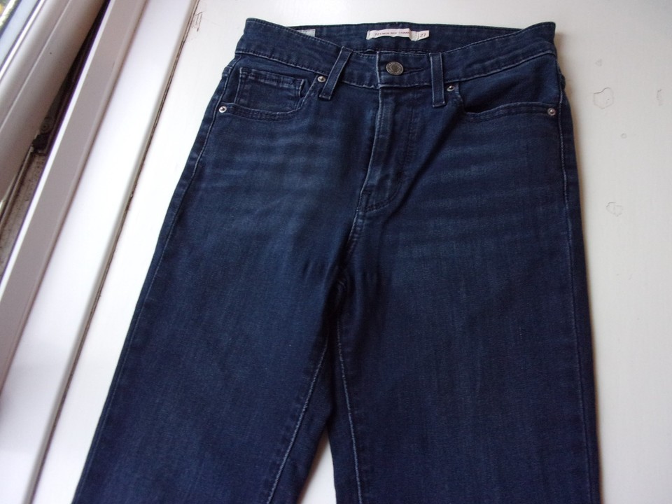 LEVIS 721 High Rise Straight Ladies Blue Jeans Label W27 Actual W26 ...