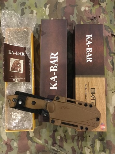 KA-BAR BK18 BK&T FIXED BLADE KNIFE W/ SHEATH COYOTE BROWN | eBay