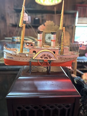 VINTAGE METAL PADDLEWHEEL BOAT-NEW YORK | eBay