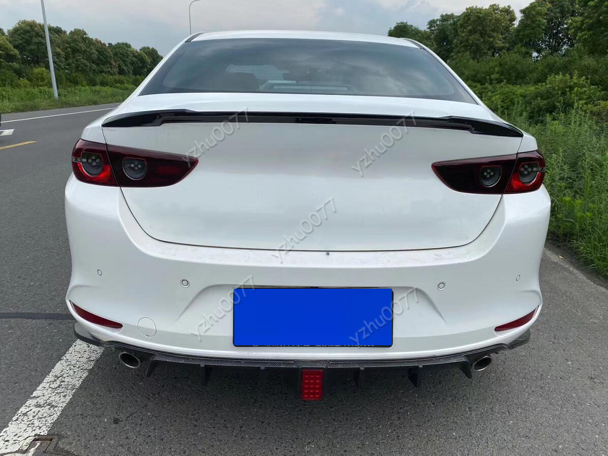 2019 2020 For Mazda 3 Sedan Bright black Rear Door Tail Trunk Spoiler ...