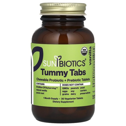 Tummy Tabs, Chewable Probiotic + Prebiotic, Vanilla, 30 Vegetarian ...