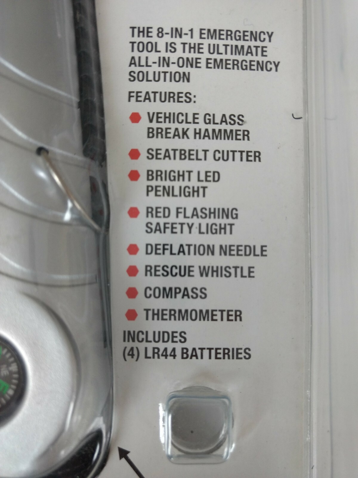 Sure Bilt ultimate 8 in 1 emergency auto tool glass hammer light ...