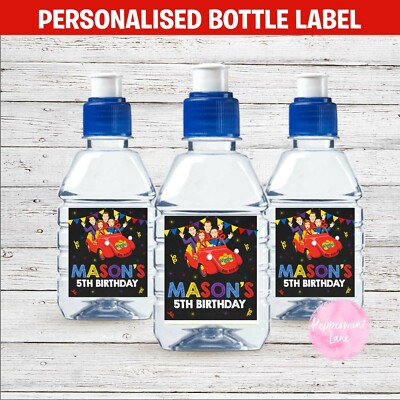 DIGITAL or PRINTED WIGGLES Water Bottle Sticker Pop Top Label Birthday ...
