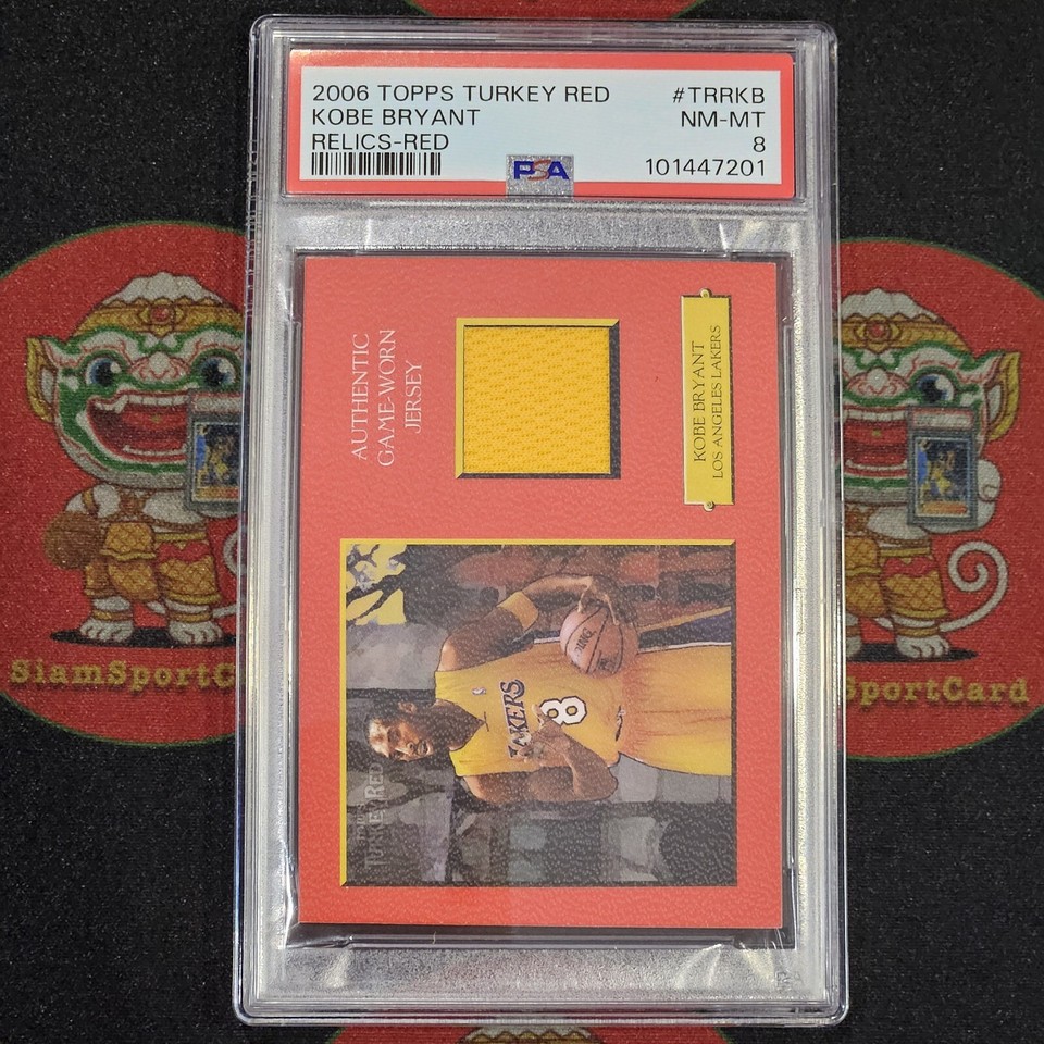 KOBE BRYANT 2006-07 TOPPS TURKEY RED GAME-WORN JERSEY RELIC RED /99 PSA ...
