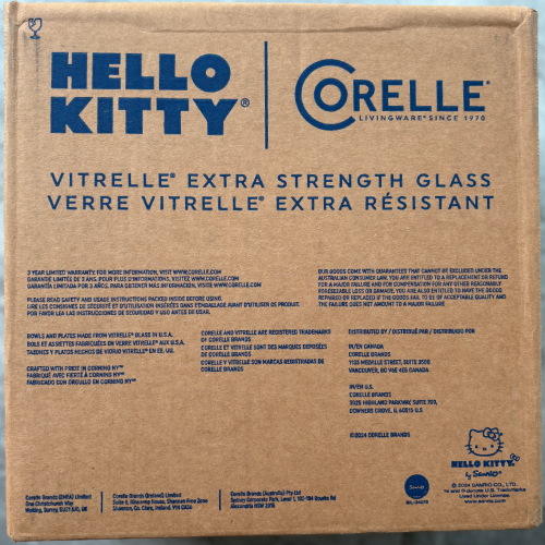 New Corelle Vitrelle Hello Kitty Very Delicious 12-Piece Dinnerware Set ...