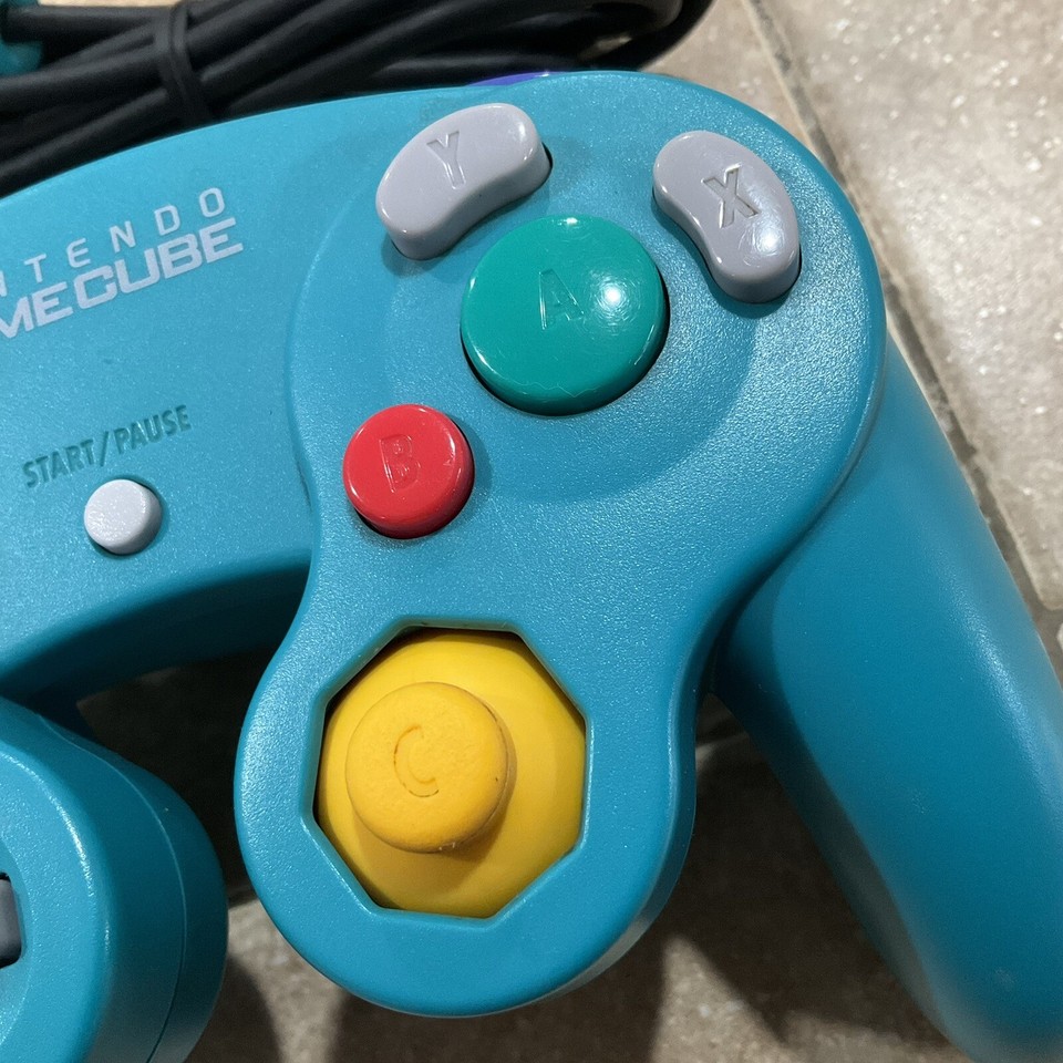 Nintendo GameCube Emerald Blue Controller AUTHENTIC OEM 003 REGION FREE ...