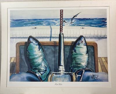 Limited edition 89/200 signed lithograph Titled “Fish Tails” Matted Not ...