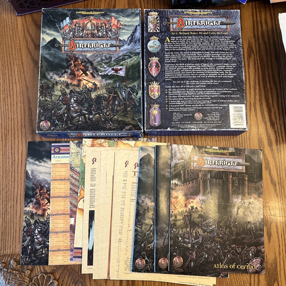 BIRTHRIGHT CAMPAIGN SETTING Dungeons & Dragons 1995 Boxed Set: No war ...