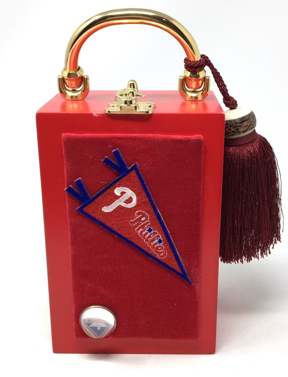 Phillies Baseball CAO Maduro Red Cigar Box Homemade P… - Gem