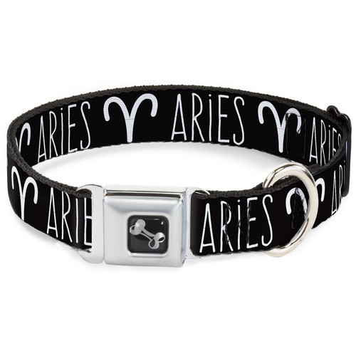 Dog Collar Bone Zodiac ARIES/Symbol Black/White Small 9.5-13" (US ...