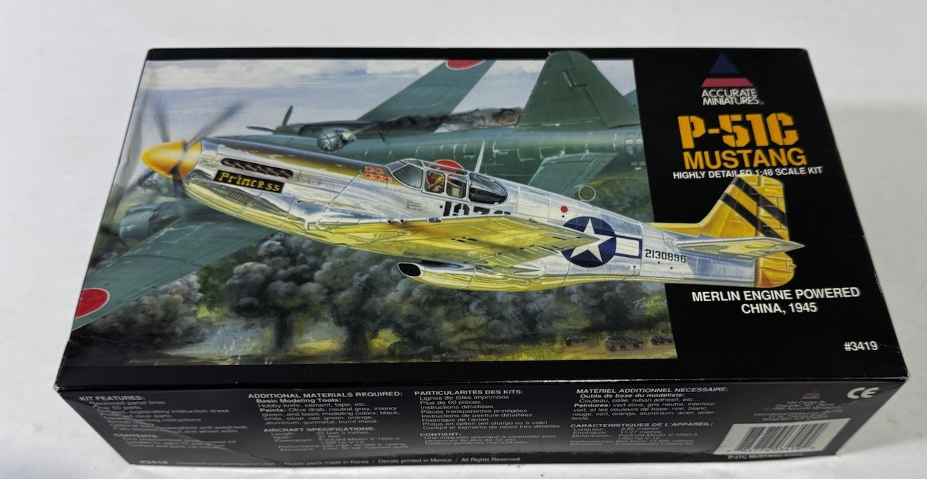 Accurate Miniaturas #*3419 P-51C Mustang Allison Engine 1:48 Scale LR ...