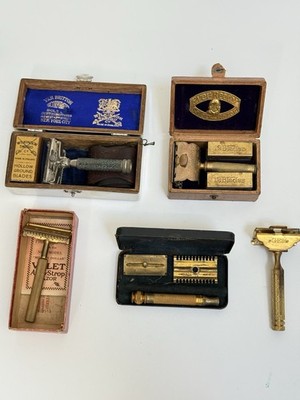 Lot Of 5 Vintage Safety Razors Gillette Valet Wilkinson Sword Gem Ever ...