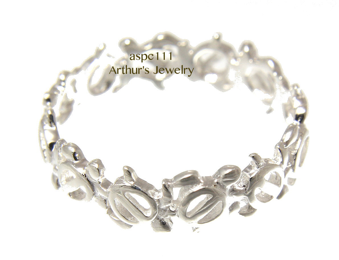 STERLING SILVER 925 HAWAIIAN CUT OUT HONU TURTLE LEI BAND RING SIZE 3 ...