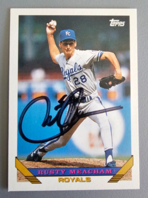 1993 Topps #321 Rusty Meacham Autographed Kansas City Royals Card ...