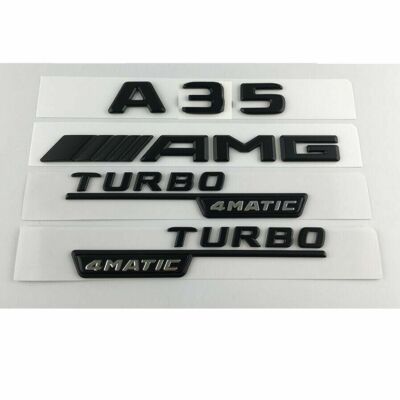 Matt Black Letters A35 AMG TURBO 4MATIC Emblems for Mercedes Benz W176 ...