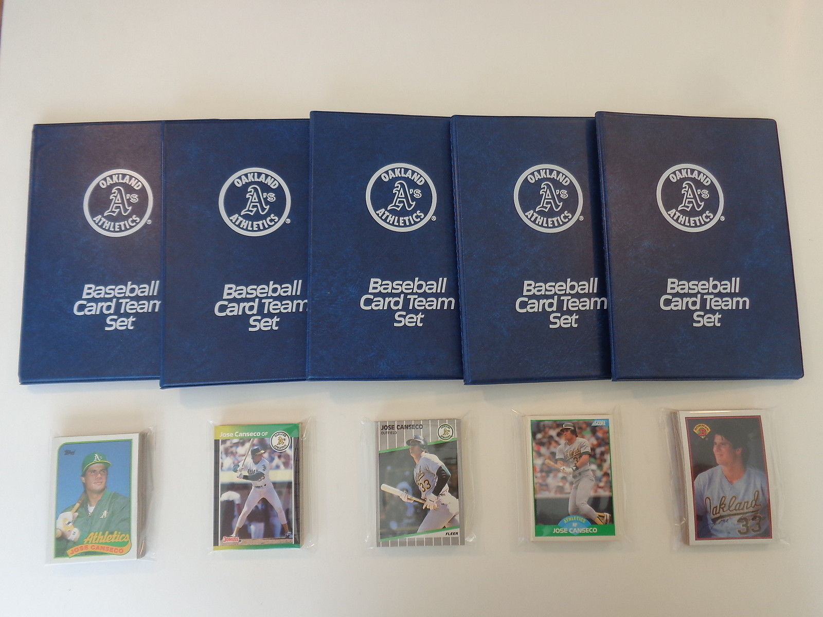 Oakland Athletics A's 1989 5 Diff. Team Sets W/Team Binders World ...