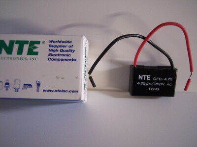 2 pieces NTE Electronics CFC-4.75 4.5mf 125/250vac 2 wire Ceiling Fan ...