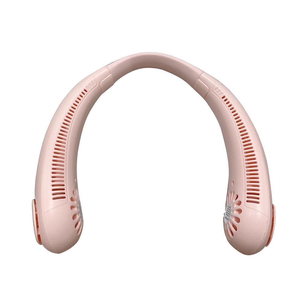 Portable Hanging Neck Fan Air Cooling Bladeless Wearable Lazy Fan (Pink ...