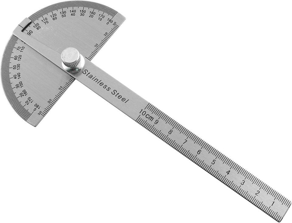 SAE Protractor 0-180° Rotary Angle Finder Stainless Steel Machinist ...