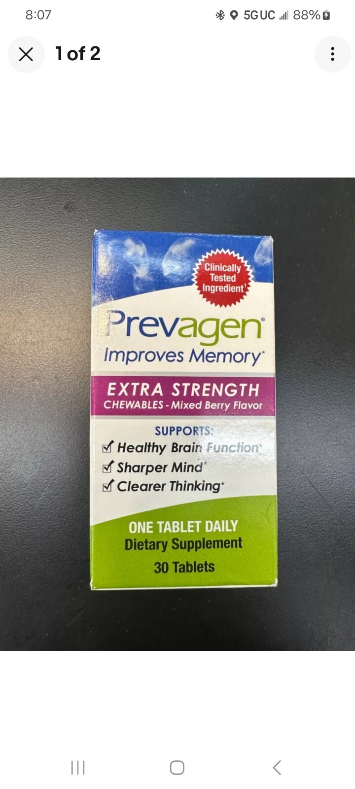 Prevagen Improves Memory Extra Strength Mixed Berry Chewable tablets ...