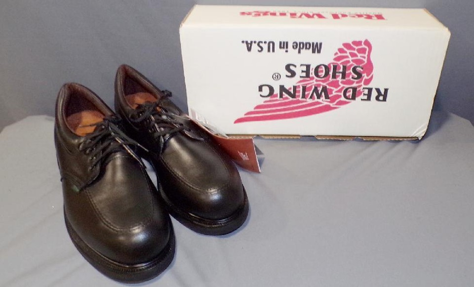 RED WING OXFORD SHOES WORK SAFTEY 4408 BLACK MOC TOE MANY SIZES n WIDTH ...