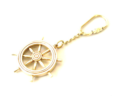 POCKET KEY RING BRASS COPPER CAPTAINS NAUTICAL SHIP WHEEL KEY CHAIN ...