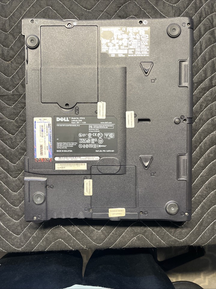 Vintage DELL PP01X Latitude C840 Laptop Pentium 4 Windows XP w/power ...