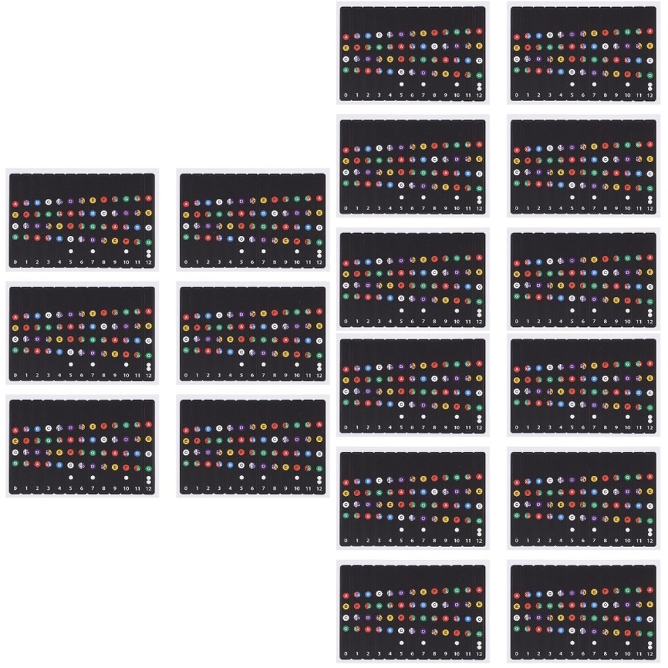 6 Sheets Ukulele Practice Tool Piano Stickers Fretboard Note Map Label ...