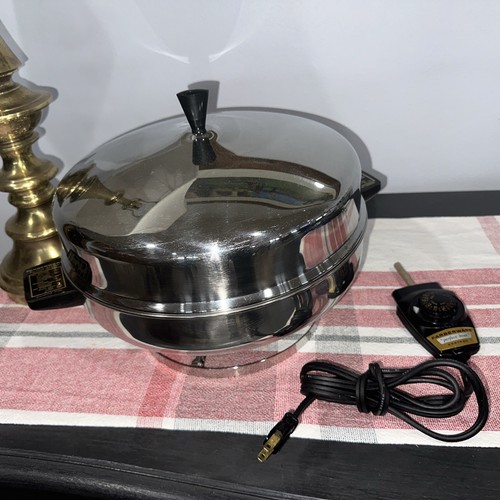 Vintage Farberware Electric Fry Pan Skillet Buffet Server Stainless 335 ...