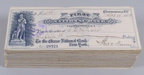 400+ First National Bank of Cooperstown NY Checks 1889 To Chase New ...