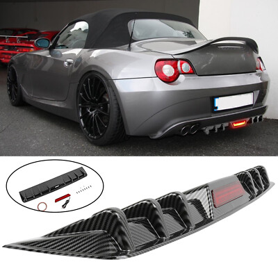 Carbon Rear Bumper Diffuser w/ LED Tail Brake Light For Z4 E85 E86 Z8 ...
