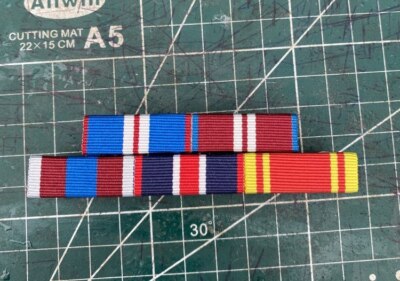 MEDAL RIBBON BAR - 5 SPACE FULL SIZE - PINNED or STUDDED or SEWN | eBay