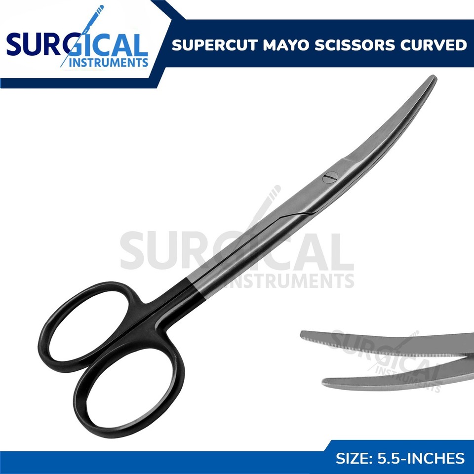 SuperCut Scissors Mayo Surgical Instruments Curved 5.5" Stainless ...