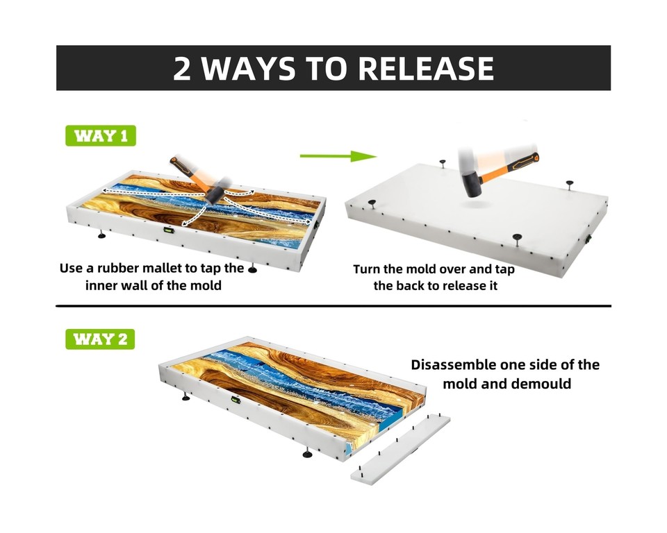 Extra Large Epoxy Resin Mold 48x24x3 Inches, Adjustable Fastening and ...
