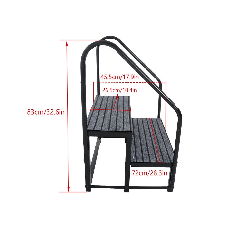 660 lbs Load Capacity 2/3/4 Steps RV Steps with 2 Handrails W/Step Mat ...
