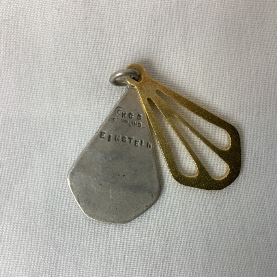 KCB Sterling Silver Gold Plated Einstein Inspirational Pendant Charm ...