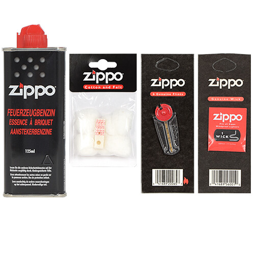 Zippo Kit de Démarrage Cadeau / 1x Essence 1x Ouate / Feutre 1x Silex ...