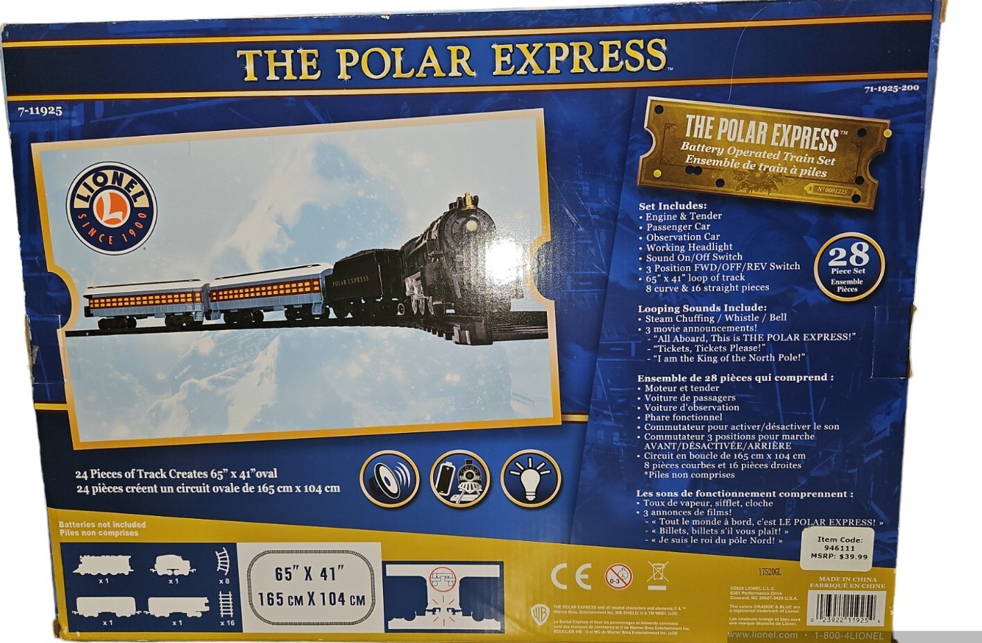 Christmas Lionel The Polar Express Train Set 28 Pc Battery Operated ...